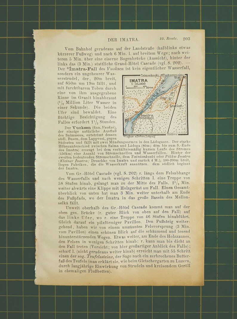 1912 Vintage Imatra Map - Etsy