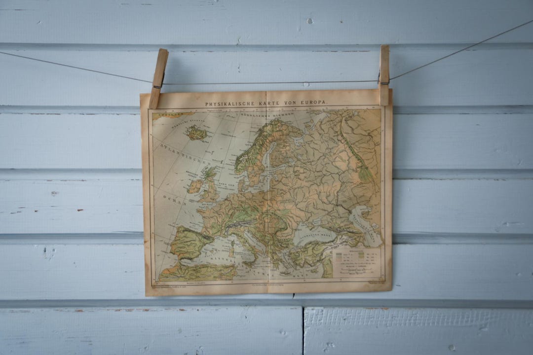 1887 Vintage Map of Europe - Etsy