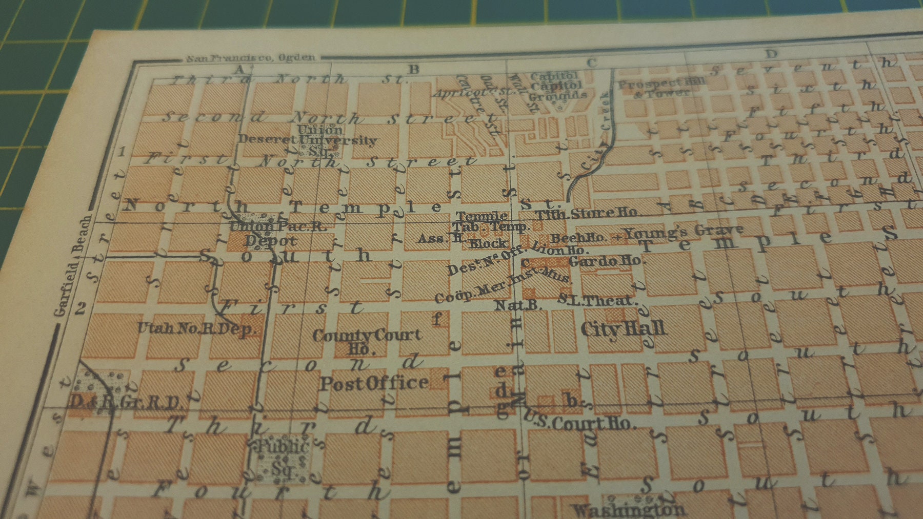 1894 Vintage Salt Lake City Map