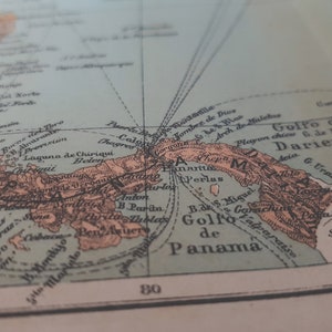 1928 Vintage Map of the Caribbeans - Etsy