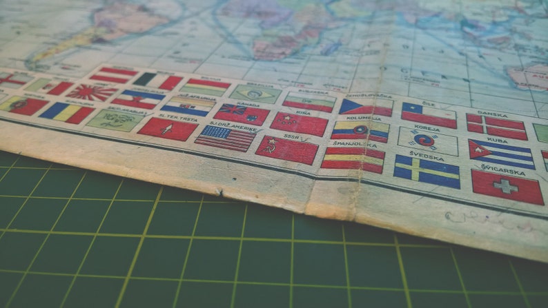 1951 Vintage World Map - Etsy