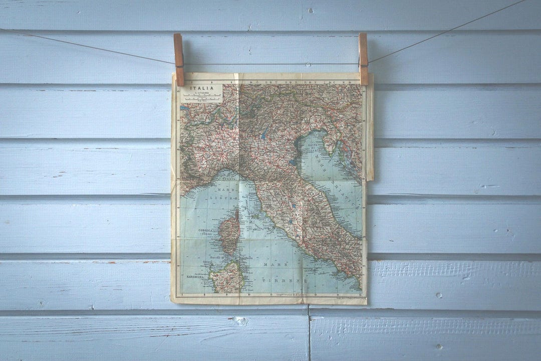 1926 Vintage North & Central Italy Map - Etsy
