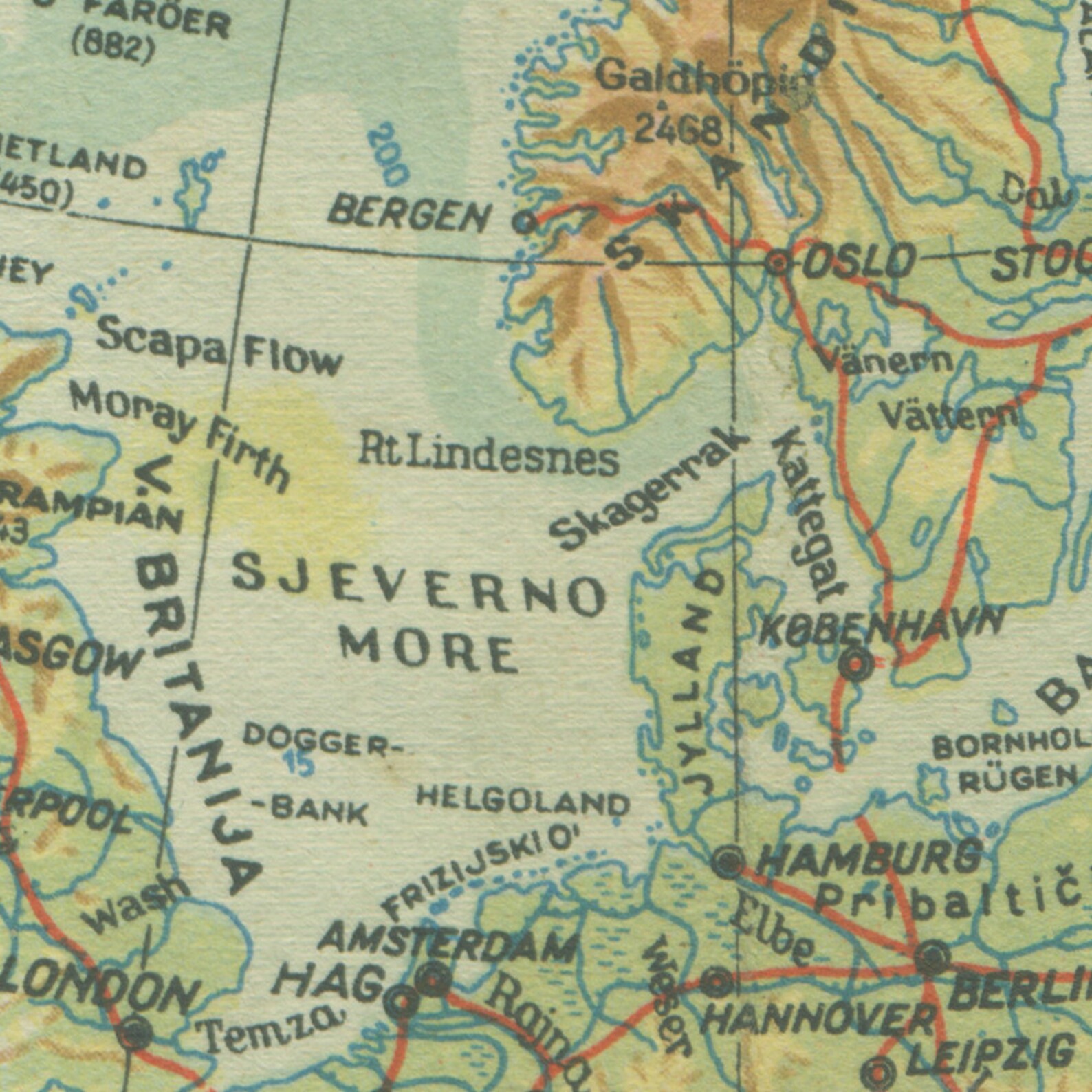 1956 Vintage Map of Europe - Etsy