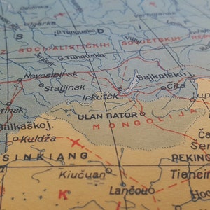 1958 Vintage World Map - Etsy