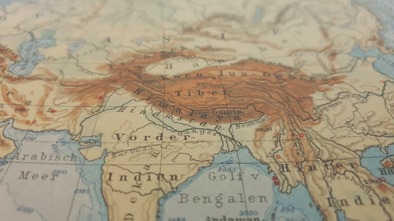 1901 Vintage World Hemispheres Map - Etsy