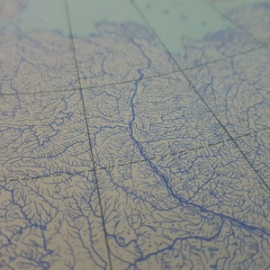 1964 Vintage Russia Rivers & Lakes Map - Etsy