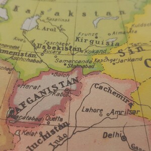 1950 Vintage Map of Asia - Etsy