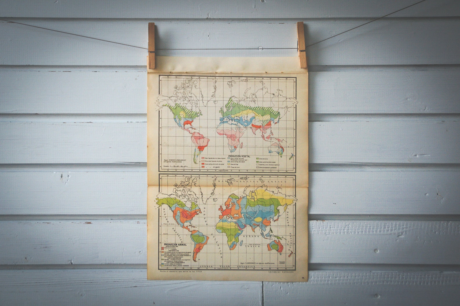 1950 Vintage World Map - Etsy