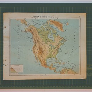 1924 Vintage North America Map - Etsy