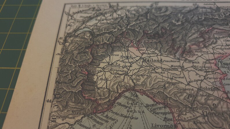1893 Vintage Map of Italy - Etsy