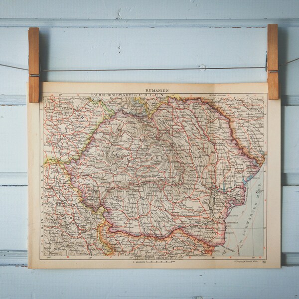 Romania Map - Etsy