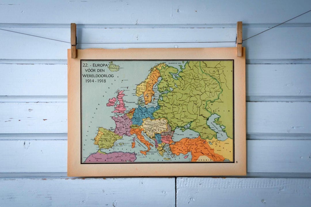 1941 Vintage Map of Europe Before WW1 - Etsy