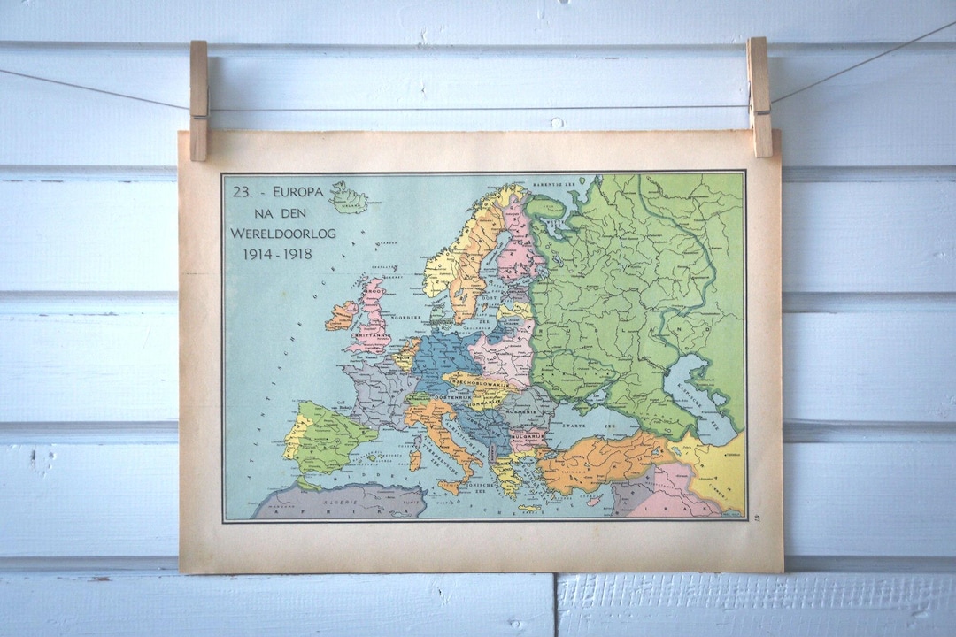1941 Vintage Map of Europe After WW1 - Etsy