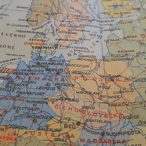 1956 Vintage Map of Europe - Etsy