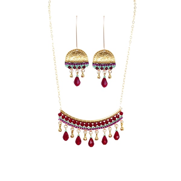 Red Jewelry Set - Etsy