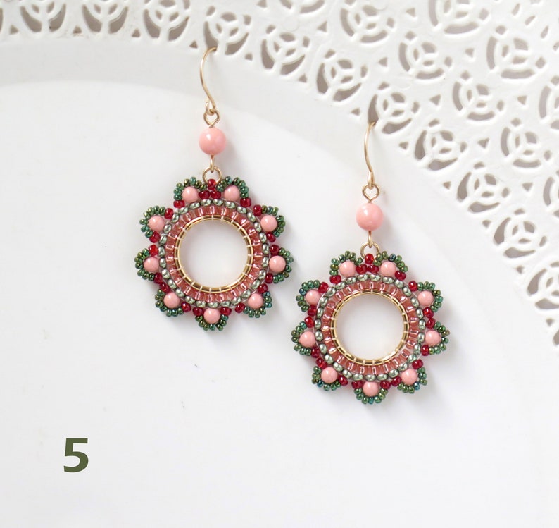 Pastel Flower Spring Earrings for Women Handmade Beaded - Etsy