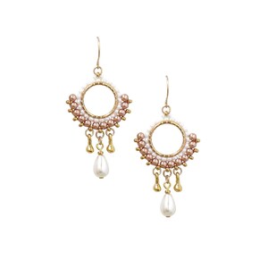 Pearl and Gold Earrings, Rose Gold Dangle Earrings Wedding, Statement ...