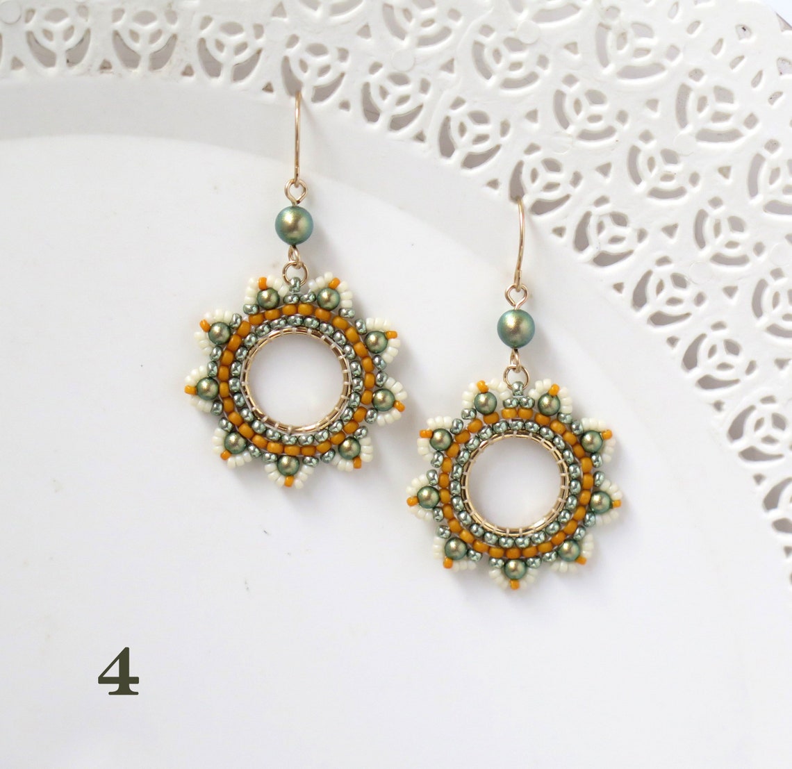 Pastel Flower Spring Earrings for Women Handmade Beaded - Etsy