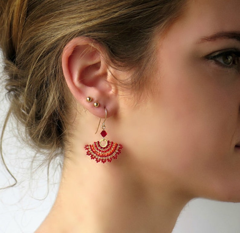 Red Jewelry Set Gift for Women Red Bead Necklace Red - Etsy