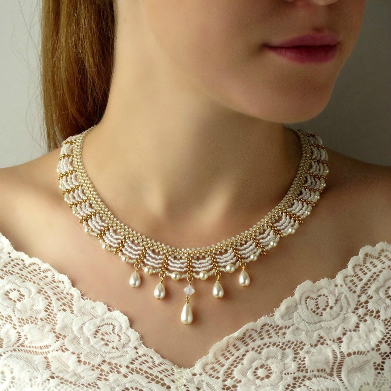 Pearl Bridal Necklace Wedding Necklace For Brides Swarovski Etsy