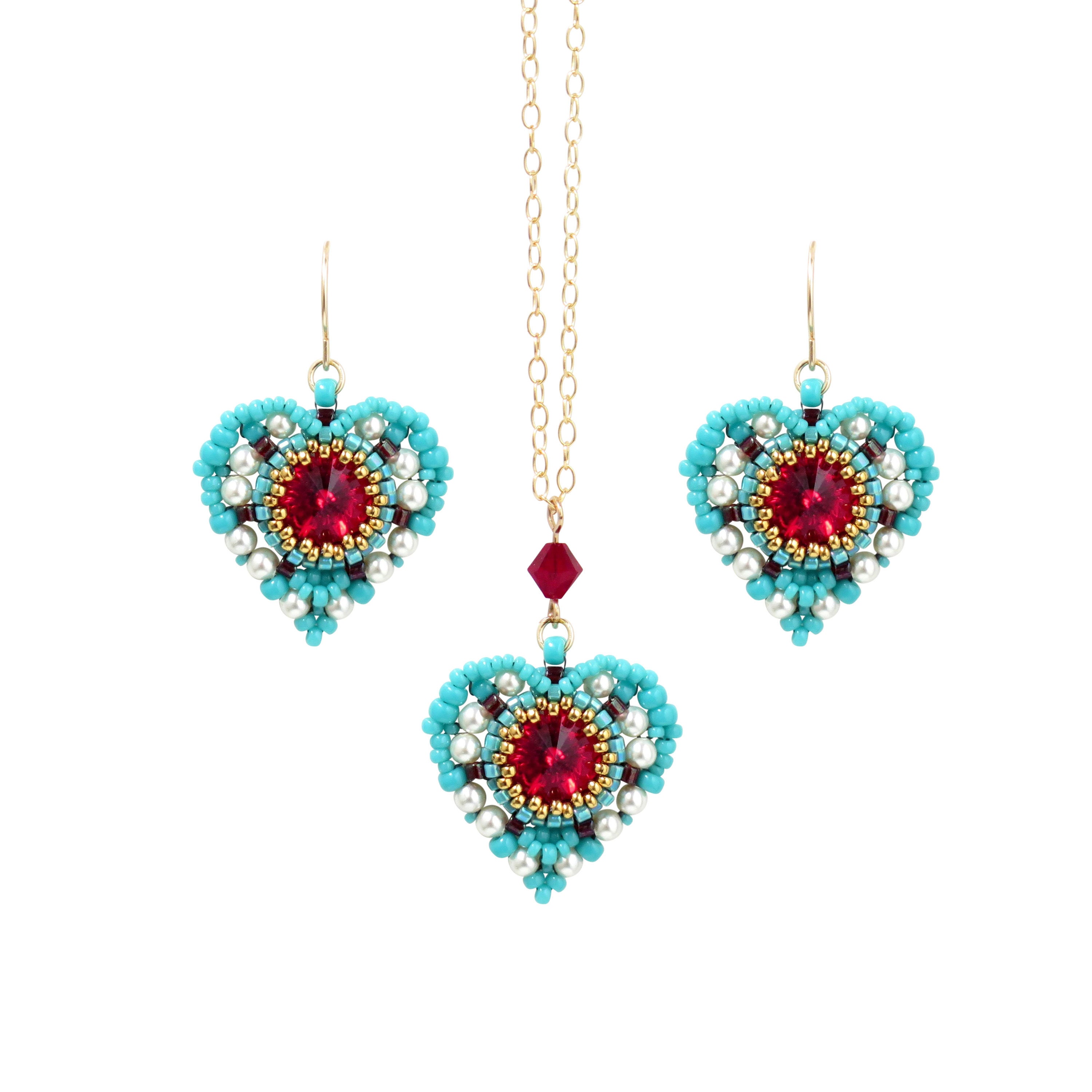 Valentines Day Gift for Her Heart Pendant Necklace Turquoise - Etsy