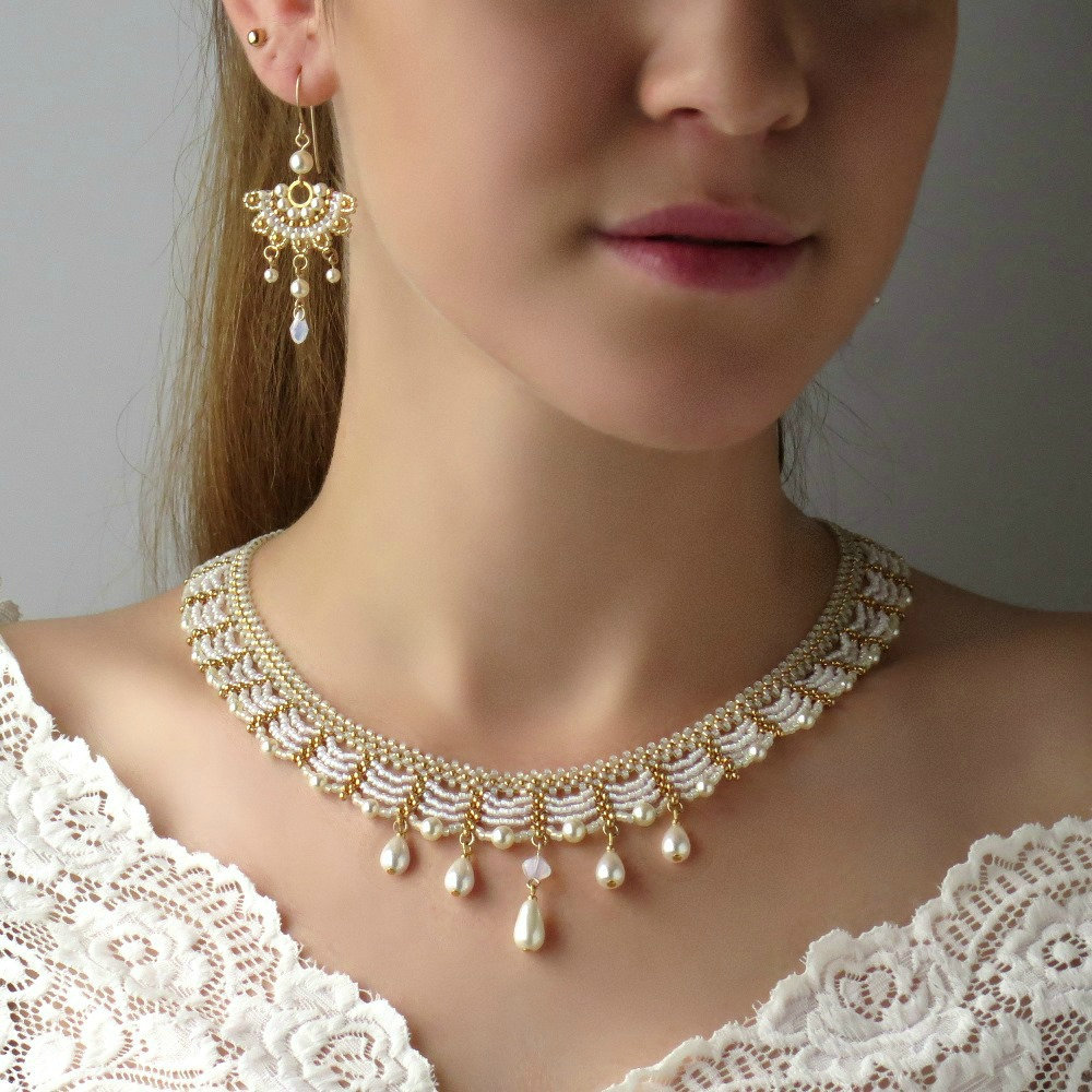 Wedding Necklace Set Bridal Necklace and Earring Set Wedding - Etsy