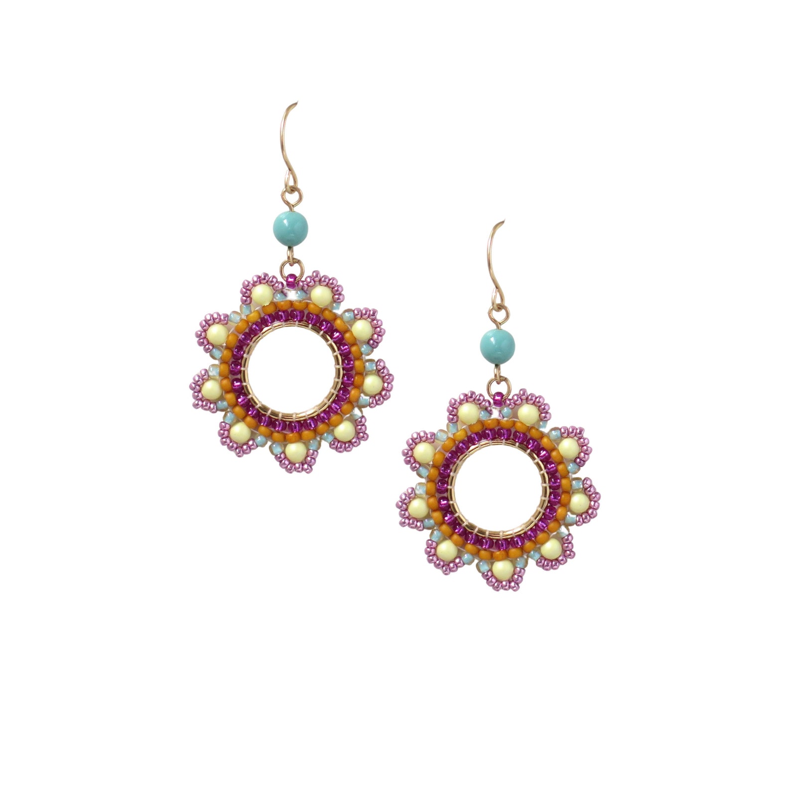 Pastel Flower Spring Earrings for Women Handmade Beaded - Etsy