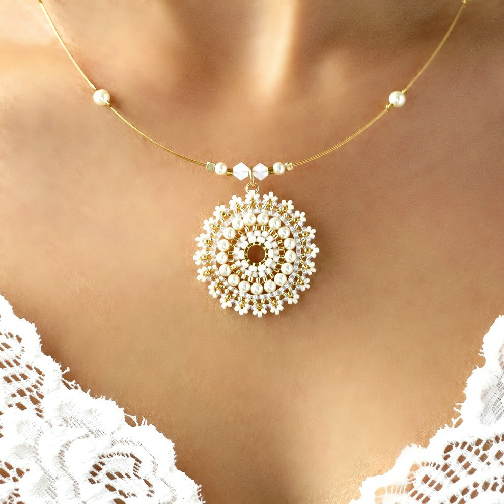 Bridal Necklace and Earring Set, Bridal Jewelry Set, Pearl Statement ...