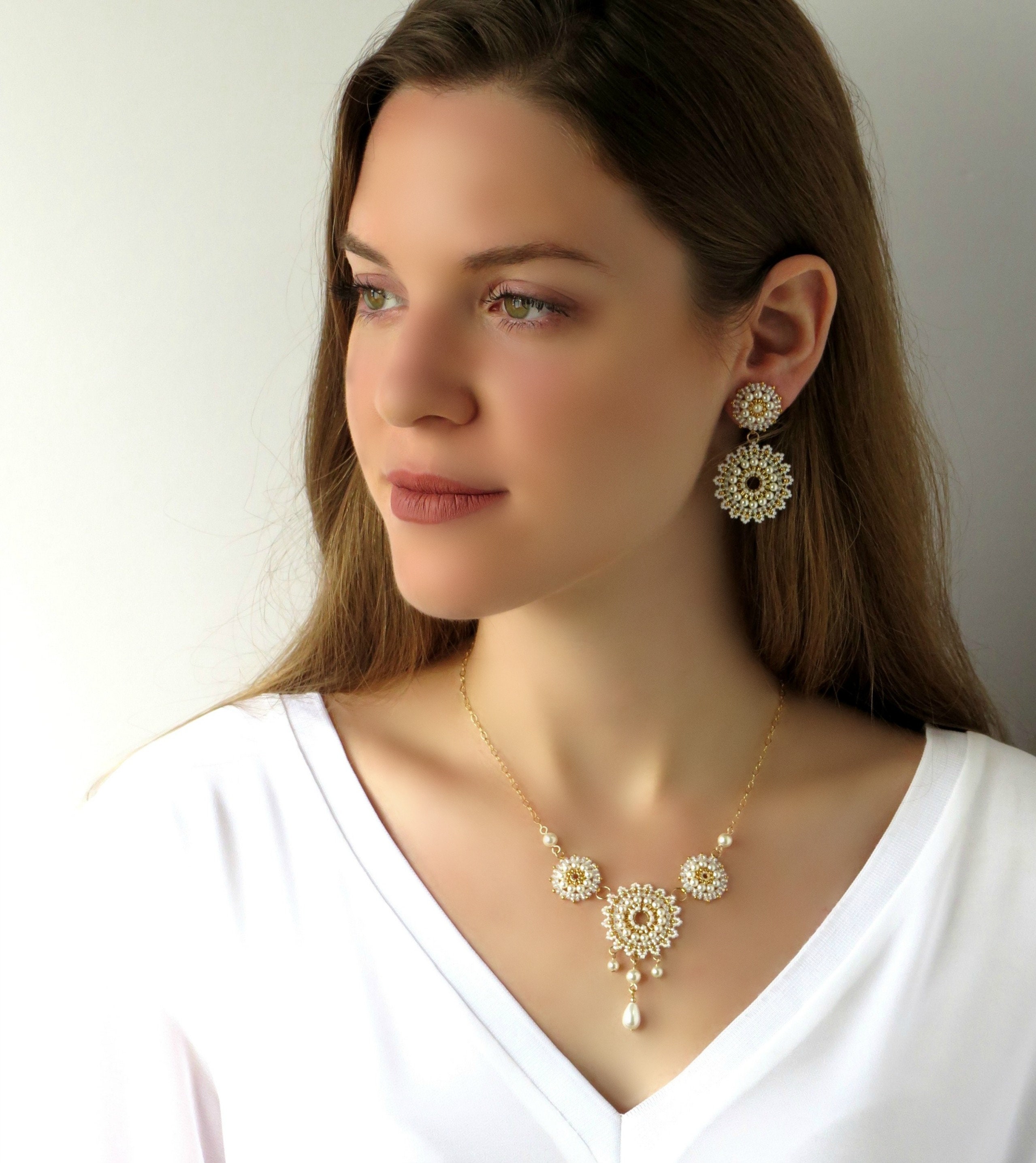 Wedding necklaces for brides Wedding statement necklace | Etsy