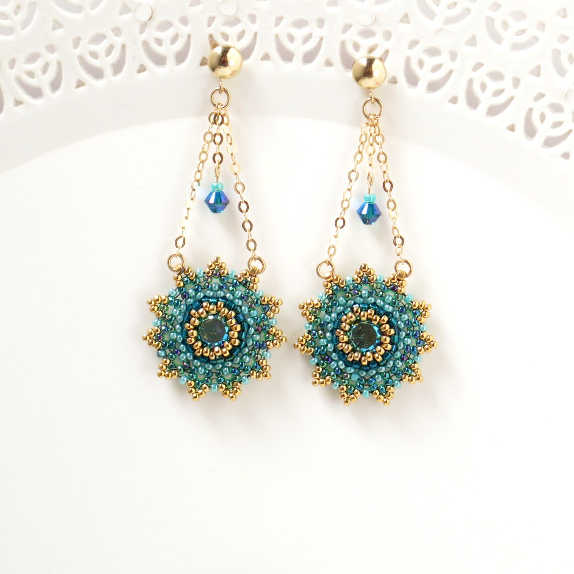 Red Dangle Bead Earrings Swarovski Crystal Earrings Fashion - Etsy