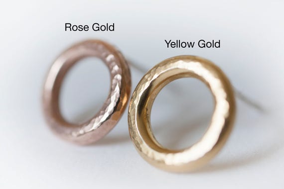 Rose Gold Earrings Rose Gold Vermeil Earrings Rose Gold | Etsy