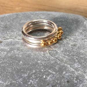 Gold and Silver Stacking Ring Gold Bobble Ring Gold and - Etsy UK
