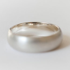 Chunky Silver Ring, Matte Silver Ring, Domed Silver Ring, Thick Silver ...