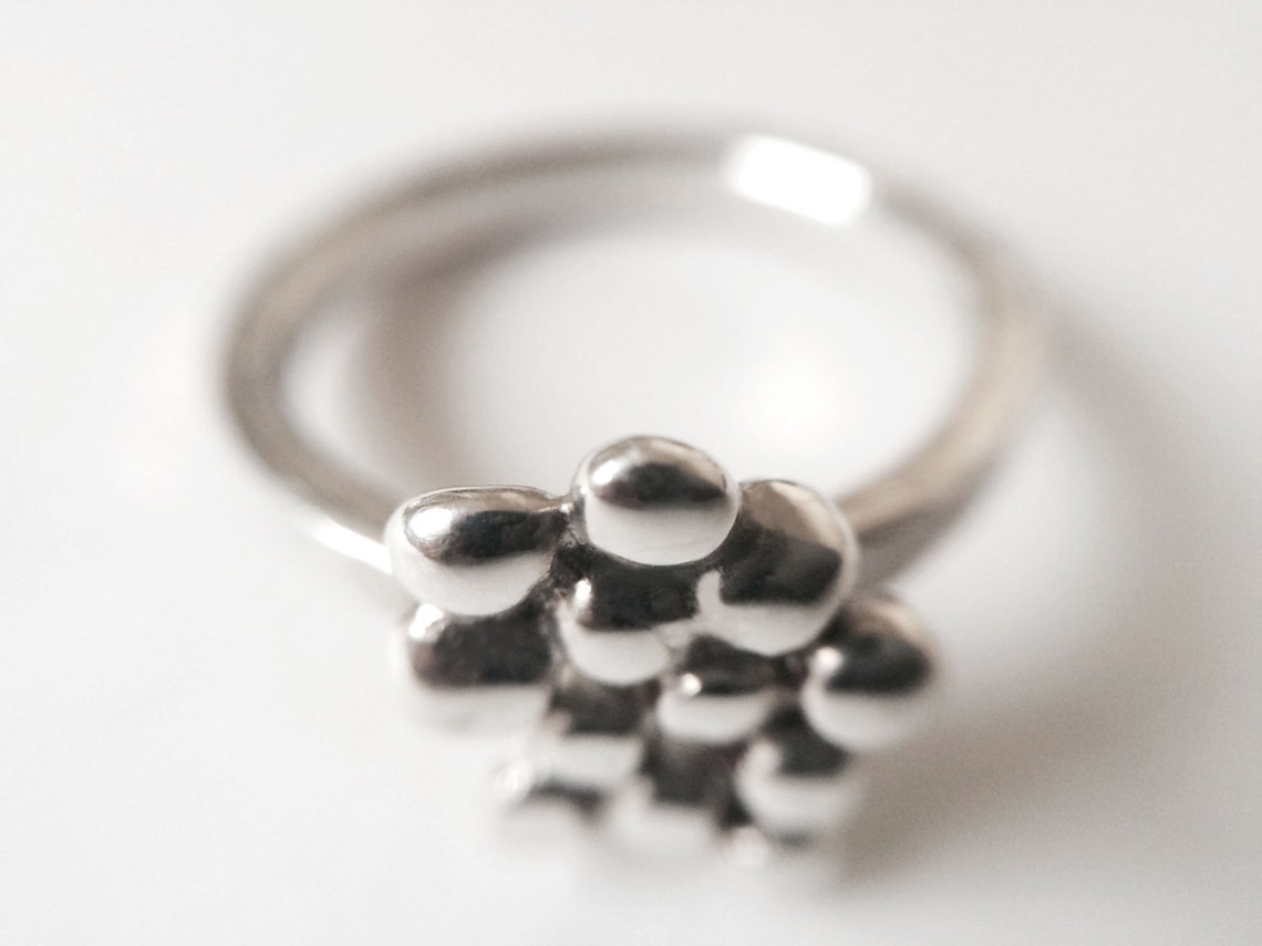 Silver Nugget Ring, Silver Ring, Silver Bobble Ring, Sterling Silver ...