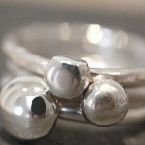 Silver Berry Ring, Stacking Ring, Bobble Ring, Silver Ring, Silver Stacking Ring, Silver ...