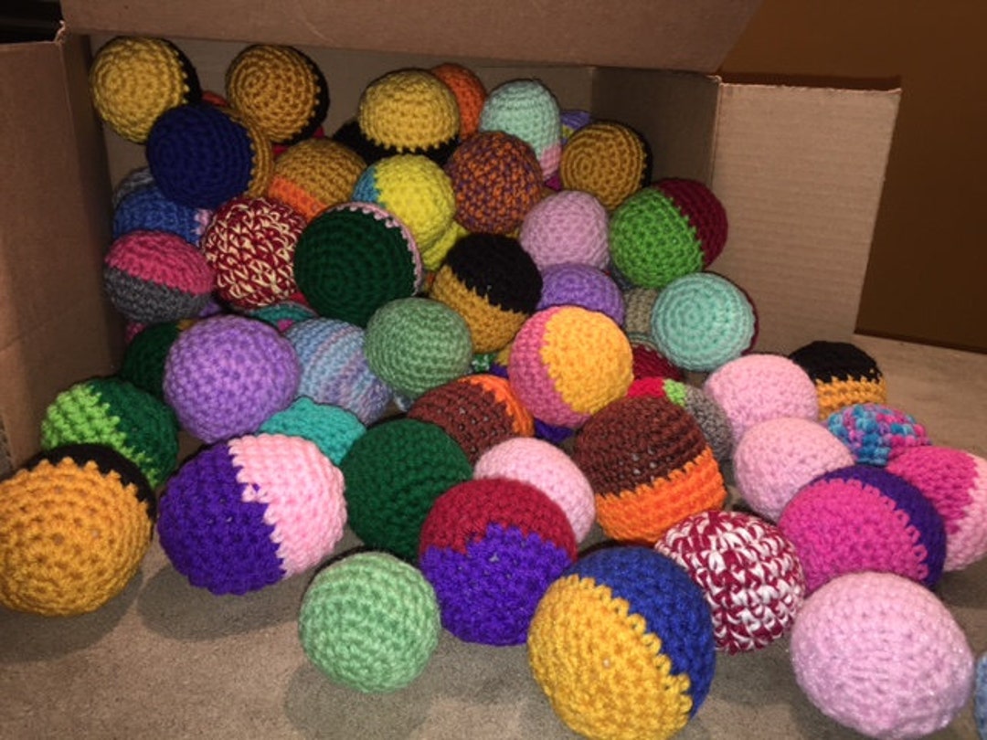 Set of 3 Crocheted Stuffed Dog or Cat Balls With Squeaker, Catnip or ...