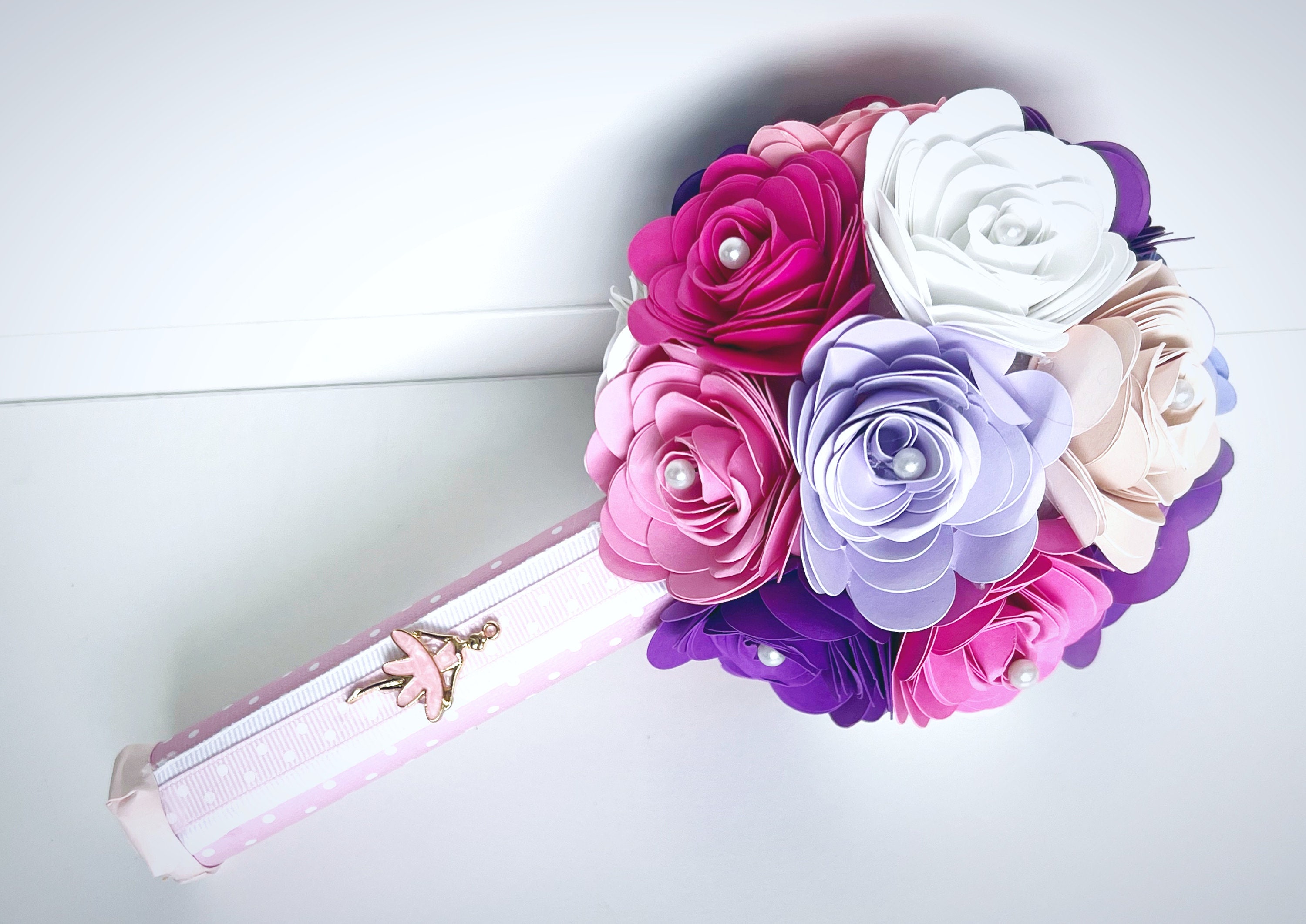 Dance Recital Paper Flower Bouquet - Ballet- Pink, Purple and White ...