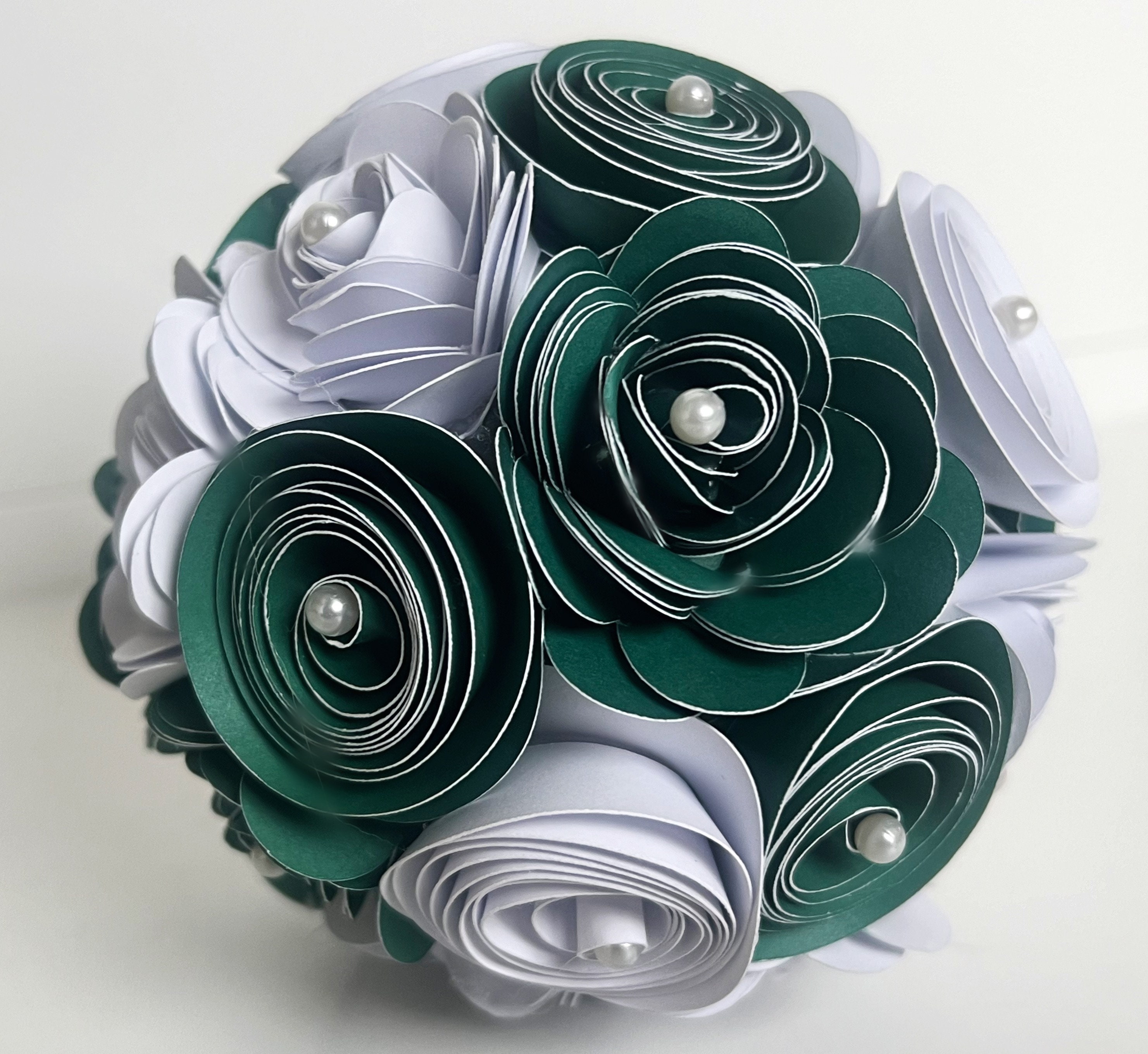 Graduation Paper Flower Bouquet - Green & White - Etsy