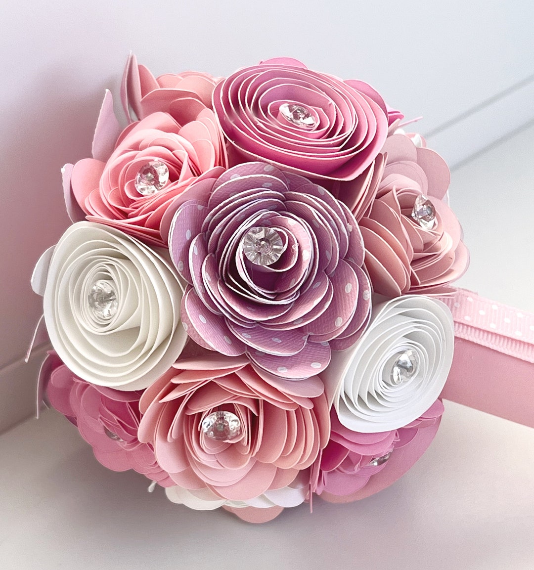 Dance Recital Paper Flower Bouquet Ballet Pink and White Ballerina - Etsy