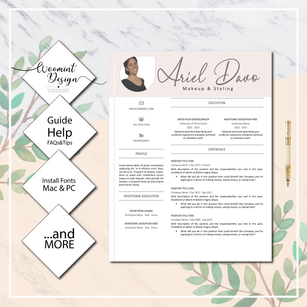 New Resume Template · Professional Resume Design · CV Template MS Word ...