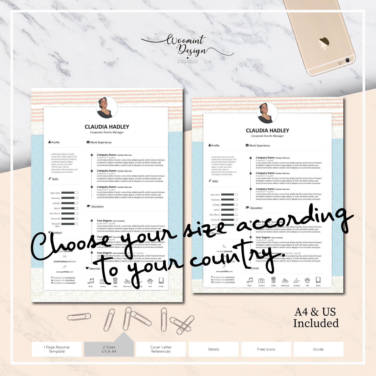Beautiful and Original Template Resume Resume & Cover Letter - Etsy