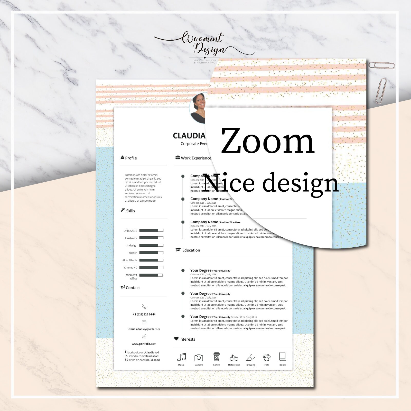 Beautiful and Original Template Resume Resume & Cover Letter - Etsy