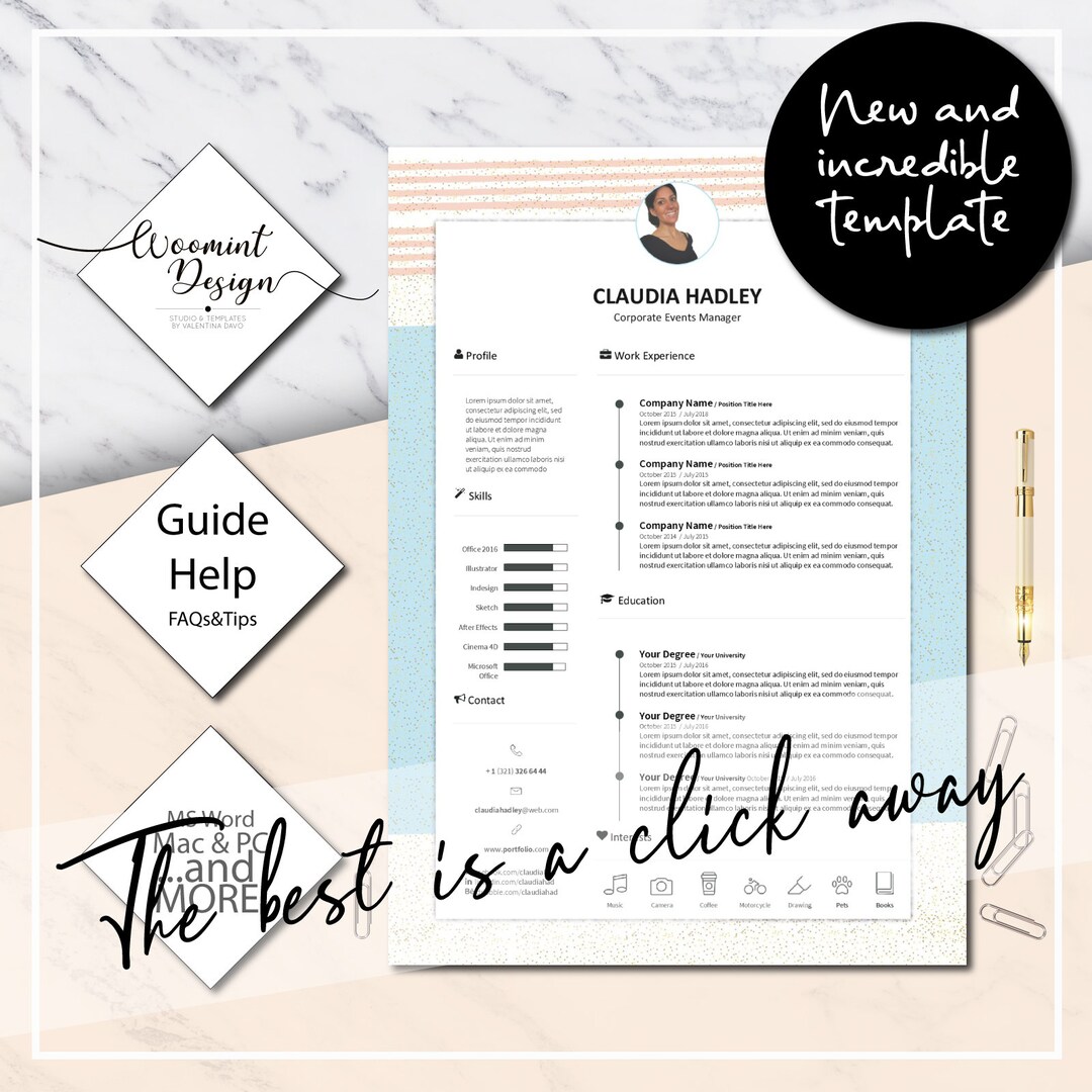Beautiful and Original Template Resume Resume & Cover Letter Icon Set ...