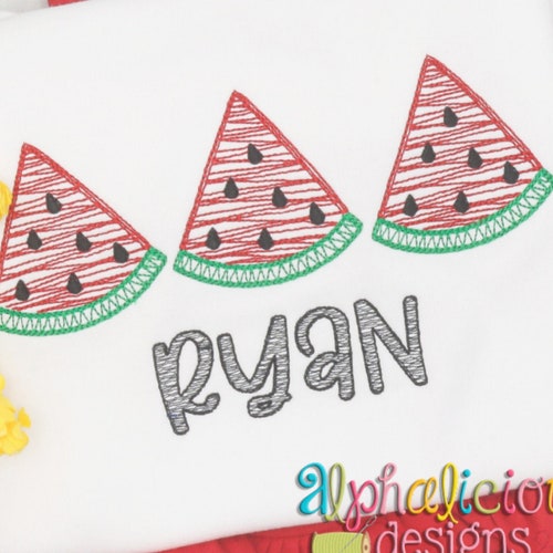 Watermelon Embroidery Design 5 Sizes Instant Download - Etsy