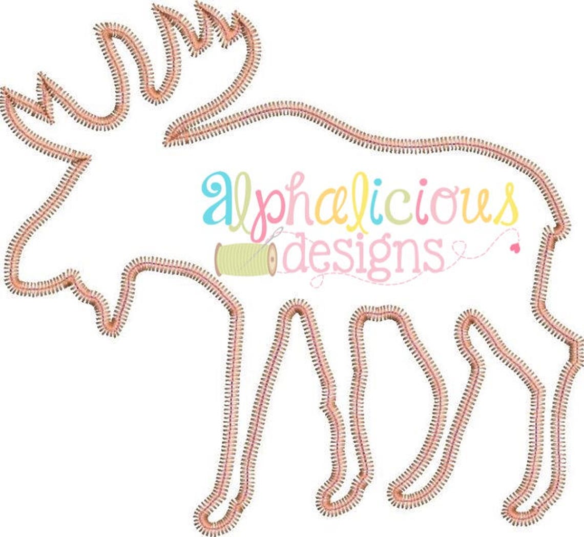 Moose Embroidery Design Woodland Design Forest Design | Etsy