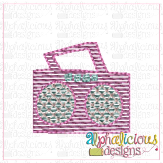 Boom Box MINI Sketch Embroidery Design | Etsy
