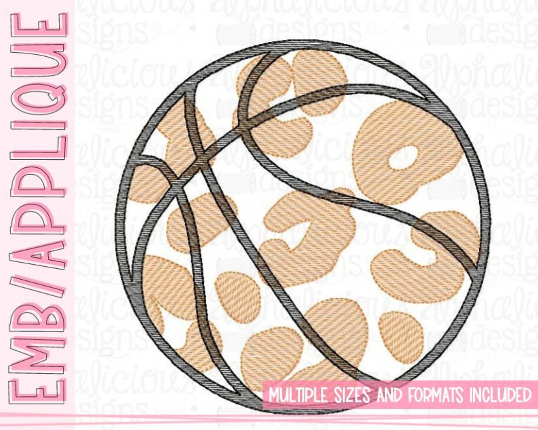 Leopard Print Basketball Embroidery Design: Sketch Stitch (digital ...