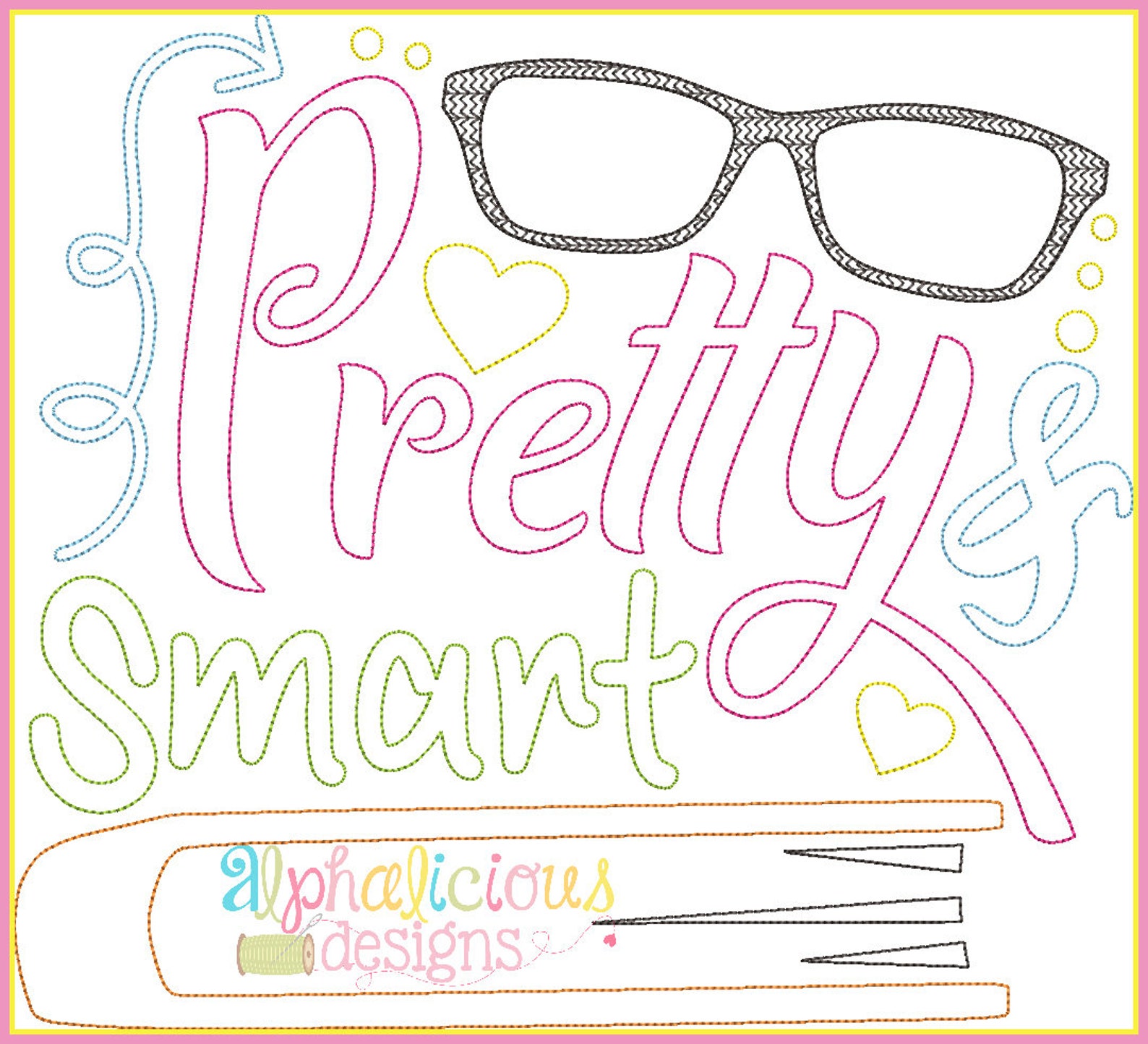 Pretty & Smart Vintage Embroidery Design Word Art Digitized | Etsy