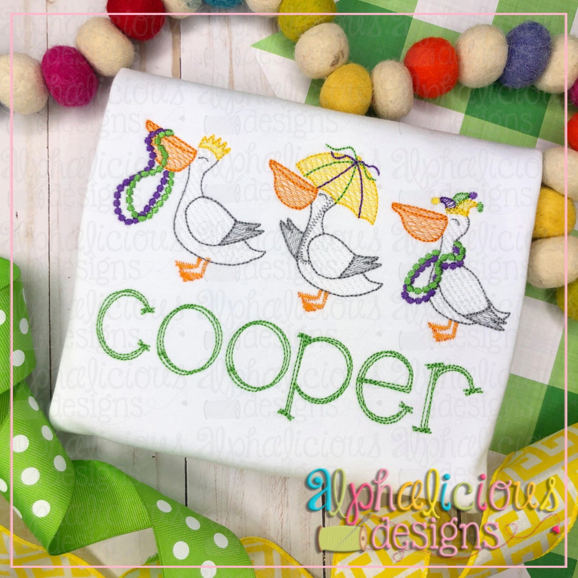 Pelican Parade Sketch Embroidery Design Instant Download | Etsy