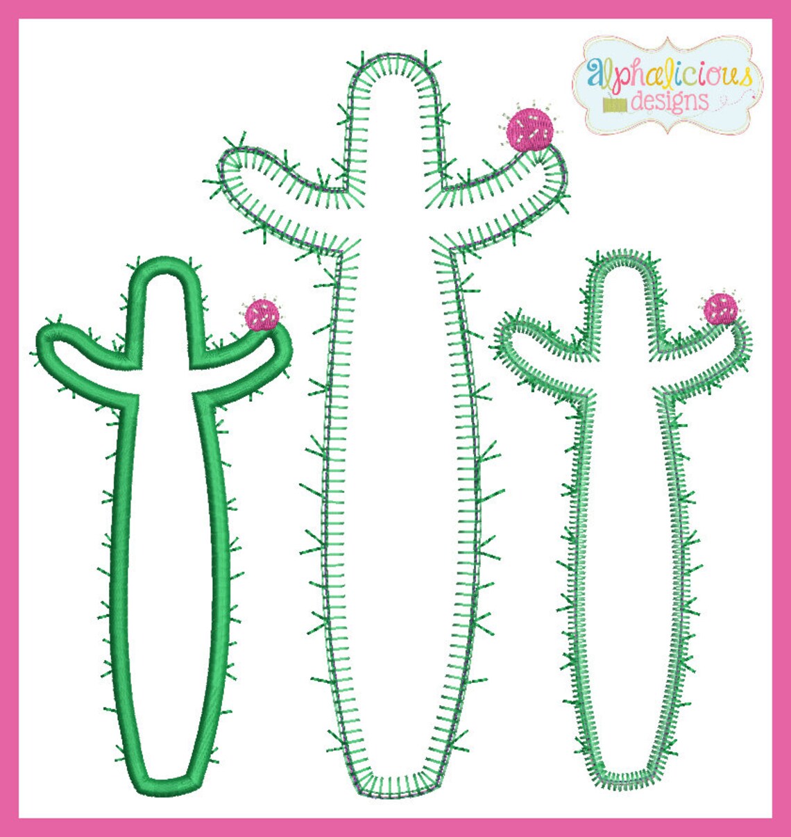 Cactus Applique Design Digitized Embroidery Design | Etsy